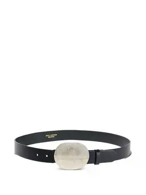 NILI LOTAN Wayne Leather Belt Black