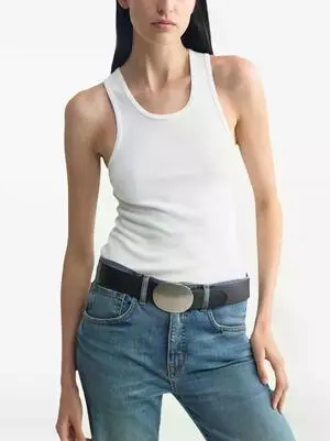NILI LOTAN Wayne Leather Belt - Black