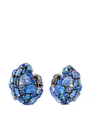 Givenchy Bold Crystals Clip Earrings In Metal And Crystals - Silver