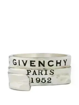 Givenchy Tape Ring In Metal And Enamel - Silver