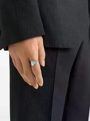 Givenchy Tape Ring In Metal And Enamel