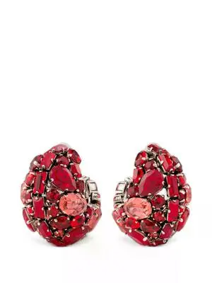 Givenchy Bold Crystals Clip Earrings In Metal And Crystals - Silver