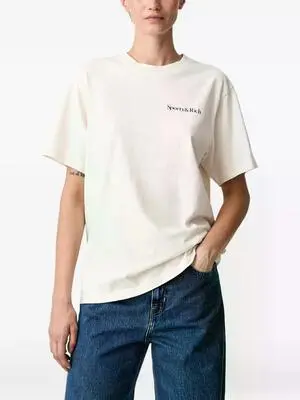 Sporty & Rich Health Is Wealth Logo-print T-shirt - Neutrals