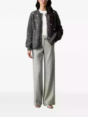 SILVIAN HEACH Crystal-embellished Brushed-knit Cardigan