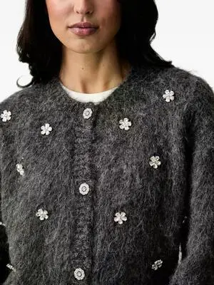 SILVIAN HEACH Crystal-embellished Brushed-knit Cardigan