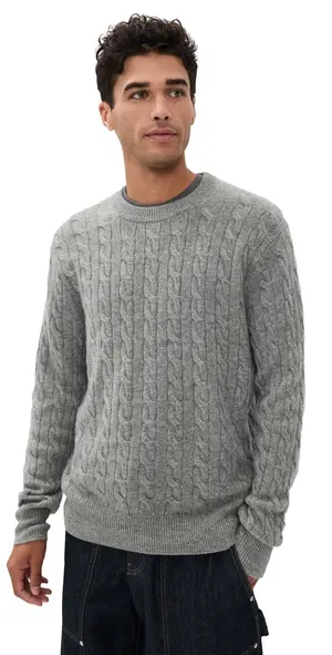 ALEX MILL Jordan Cable Cashmere Sweater - Husky