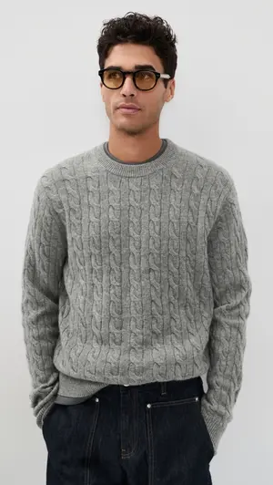 ALEX MILL Jordan Cable Cashmere Sweater