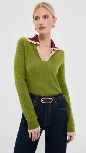 La DoubleJ Picket Polo Sweater
