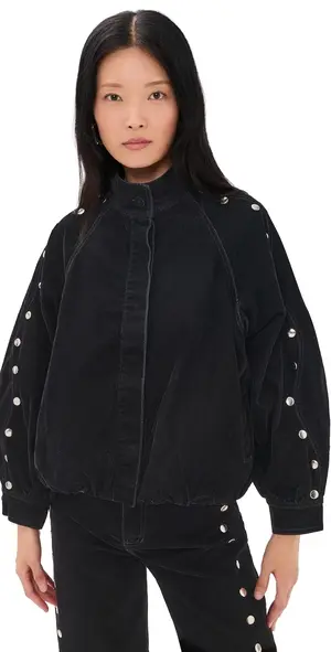 SIXXTA Bomber Corduroy Jacket - Black