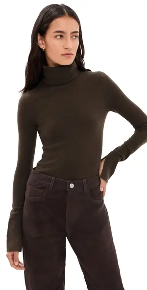 Simkhai Fenwick Cashmere Turtleneck Pullover - Chocolate