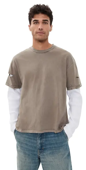 STOCKHOLM SURFBOARD CLUB Layer Box Tee - Hickory