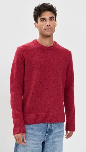 ALEX MILL Donegal Crewneck Sweater - Red