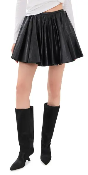 HAIKURE Ziggy Silky Leather Skirt - Black