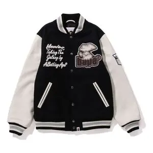 A BATHING APE Varsity Jacket - Black