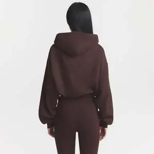 SKIMS Cropped Hoodie | Deep Neutral | | Cotton Fleece