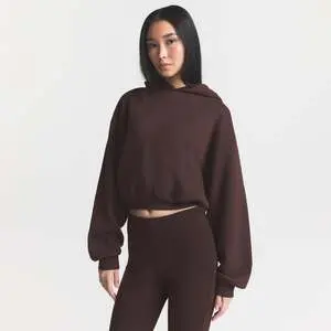 SKIMS Cropped Hoodie | Deep Neutral | | Cotton Fleece