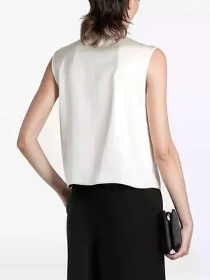 Giorgio Armani Bow-detail Sleeveless Shirt - White