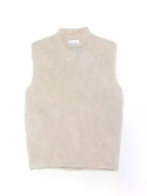 AROVESCIO High-neck Brushed-finish Top Neutrals