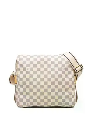 LOUIS VUITTON 2006 Damier Azur Naviglio Crossbody Bag - White