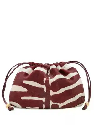 BIAGINI Small Peggy Zebra-print Clutch Bag - Red