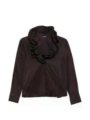 SUSANNE BOMMER Ruffled Long-sleeve Blouse - Brown