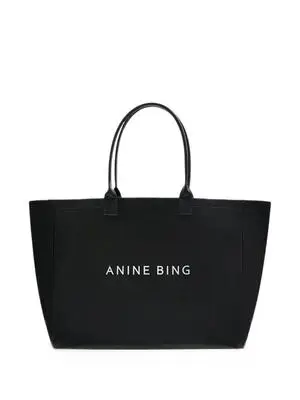 ANINE BING Leo Coated Canvas Tote - Black