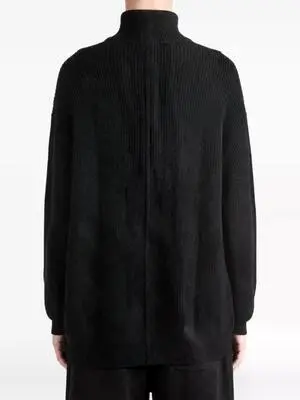 Yohji Yamamoto Ribbed-knit Zip-up Cardigan