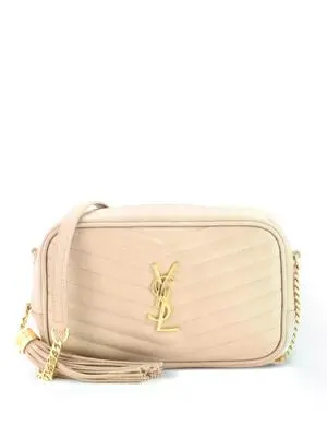 Saint Laurent Lou Camera Bag Matelasse Chevron Leather Mini Crossbody Bag - Neutrals