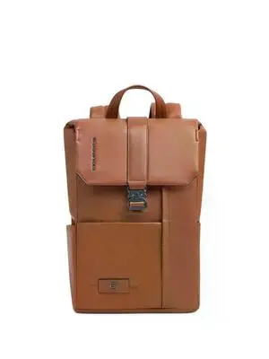 PIQUADRO Russel Leather Laptop Backpack - Orange