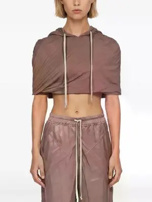 Rick Owens Draped Cropped Hoodie
