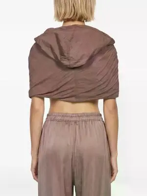 Rick Owens Draped Cropped Hoodie