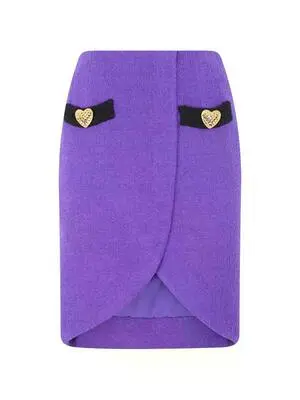 Moschino Heart-embellished Wrap-effect Mini Skirt