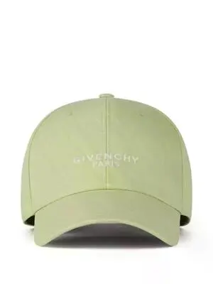Givenchy Paris Embroidered Cap In Cotton - Green