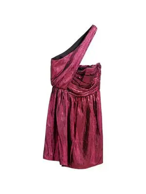 Saint Laurent One-shoulder Draped Mini Dress