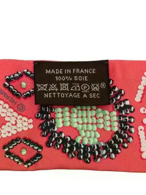 Hermès 2010-2026 Kelly En Perles Twilly Silk Scarf Scarves - Pink