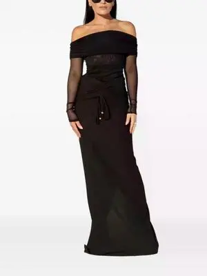 TAYLOR Sunset Off-shoulder Mesh Top