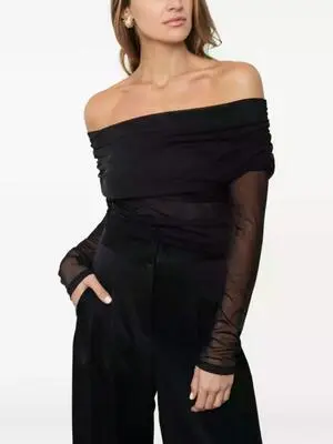 TAYLOR Sunset Off-shoulder Mesh Top
