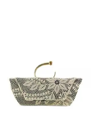 Magda Butrym Bracelet Floral-crochet Envelope Clutch Bag - Neutrals