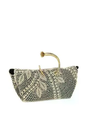 Magda Butrym Bracelet Floral-crochet Envelope Clutch Bag - Neutrals