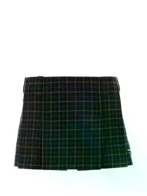 Miu Miu Check-pattern Pleated Skirt