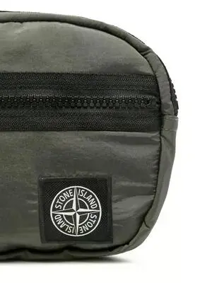 Stone Island 9200014 Coated Nylon Metal In Econyl® Belt Bag With Zip Pocket And Compass Patch - Grey
