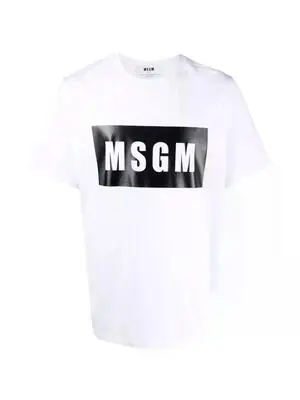MSGM Logo-print Cotton T-shirt - White