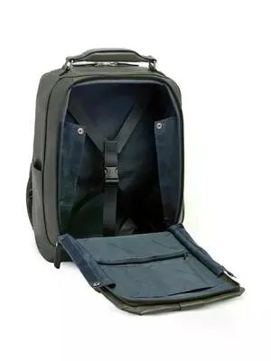 PIQUADRO Logo-plaque Pebbled Leather Backpack