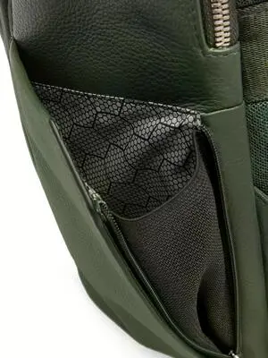 PIQUADRO Logo-plaque Pebbled Leather Backpack