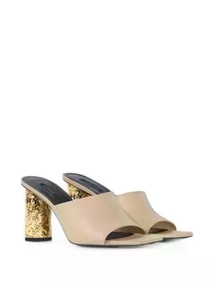 Givenchy Tape Heeled Mules In Leather - Neutrals