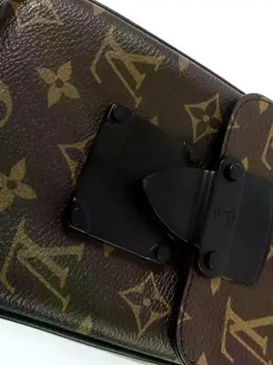 LOUIS VUITTON Monogram Macassar S-lock Shoulder Bag