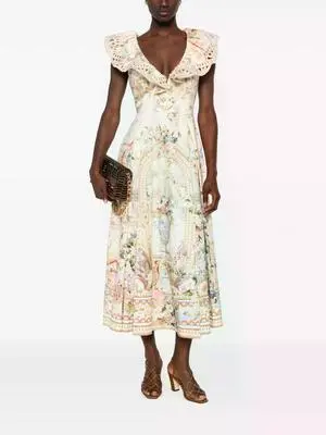 Camilla Floral-print Ruffled Midi Dress