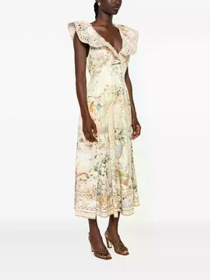 Camilla Floral-print Ruffled Midi Dress
