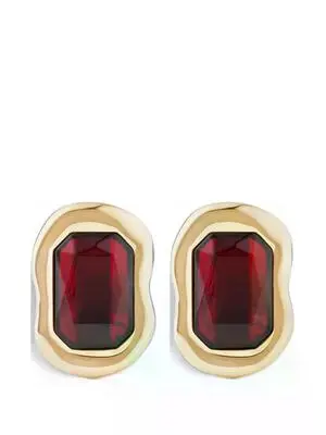Givenchy Sculptural Crystal Earrings In Metal And Crystals - Gold