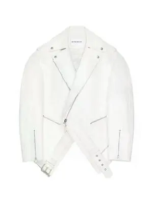 Givenchy Back-to-front Biker Jacket In Leather - White